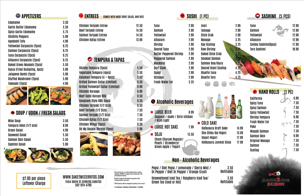 Menu with Price | sake2me